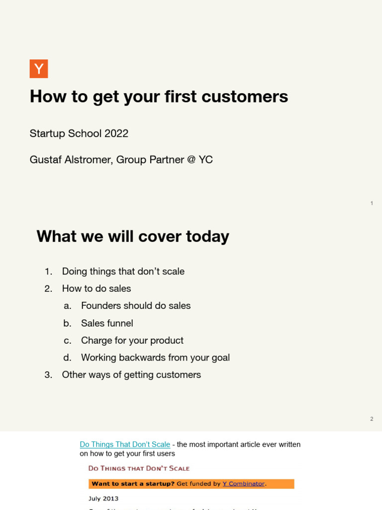 How To Get Your First Customers - Public | PDF | Linked In | World Wide Web