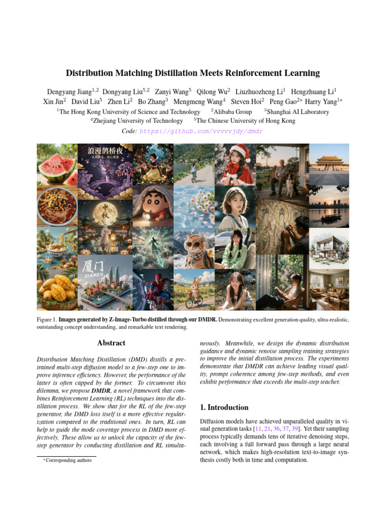 Distribution Matching Distillation Meets Reinforcement Learning | PDF | Applied Mathematics ...