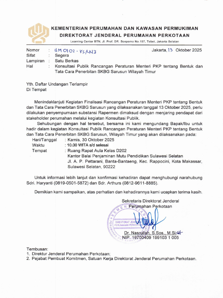 Und 30 Okt 2025 - Konsultasi Publik Rapermen PKP Tentang Bentuk Dan ...