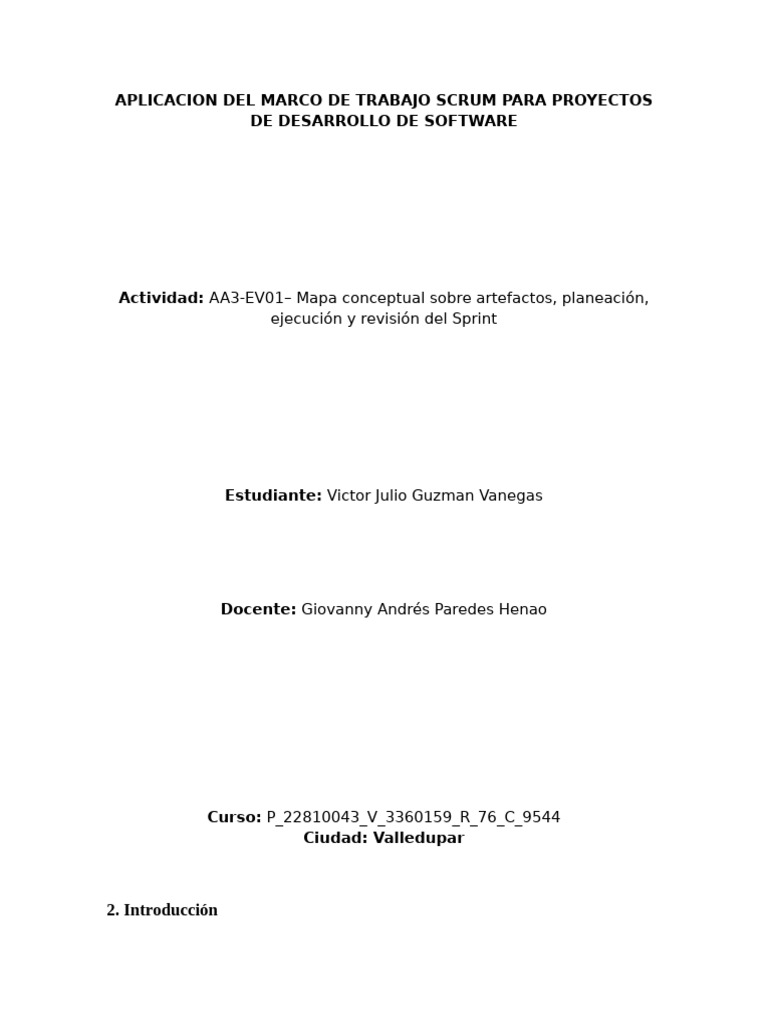 Aplicacion Del Marco de Trabajo Scrum para Proyectos de Desarrollo de Software | PDF | Scrum ...