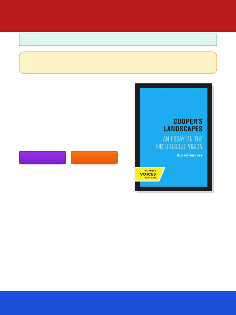 Cooper S Landscapes Blake Nevius Ebook Digital Chapters | PDF ...