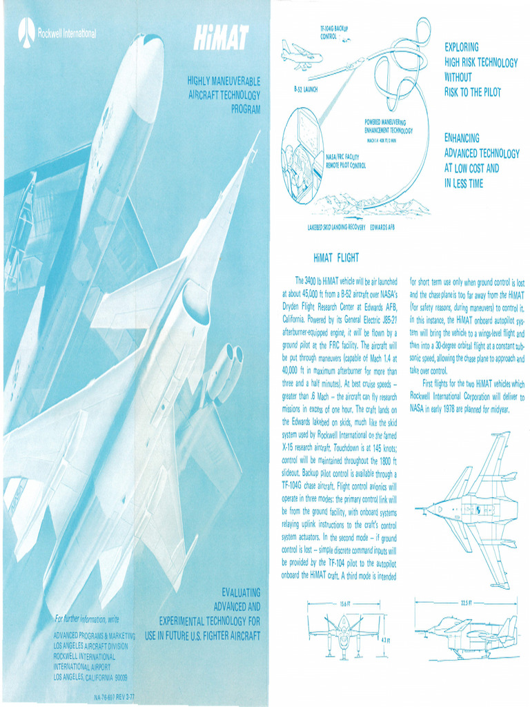 Rockwell International HiMAT Brochue | PDF