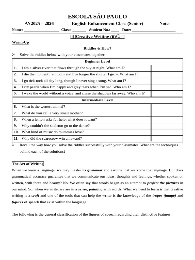 Creative Writing 2 | PDF | Narration | Essays