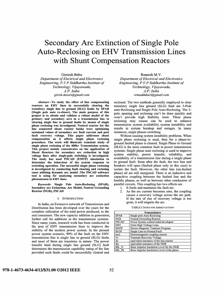 Secondary - Arc - Extinction - of - Single - Pole - Auto-Reclosing - On ...