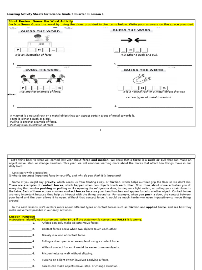 Revised-Developed-Q3 - LEARNING ACTIVITY SHEETS - Science 5 - Lesson 1 ...