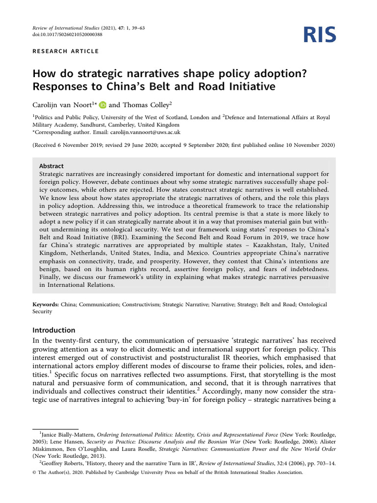 Strategic Narratives and Policy Adoption | PDF | Narrative
