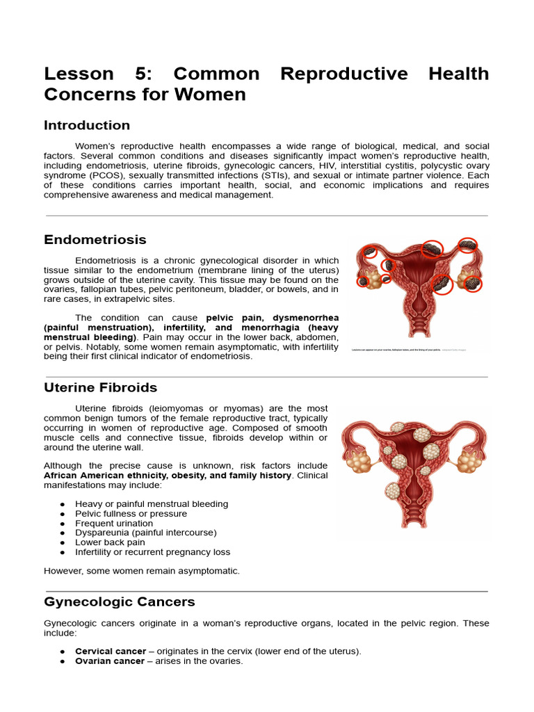 Women's Reproductive Health Issues Explained | PDF | Sexually ...