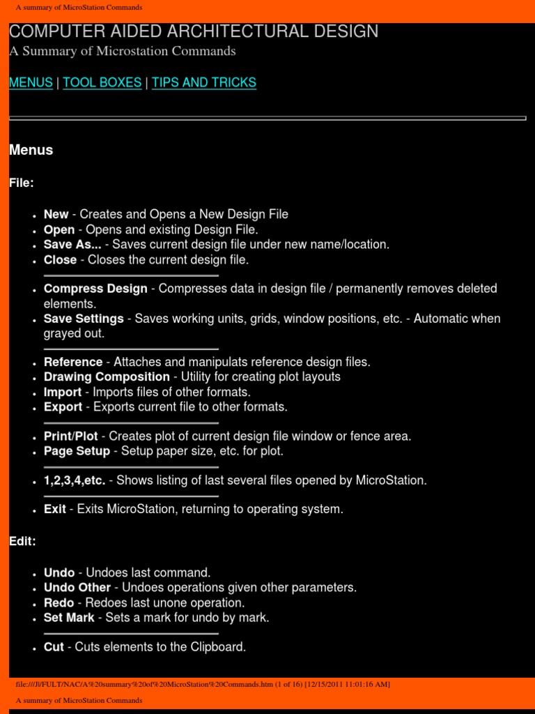 MicroStation Commands | Ellipse | 2 D Computer Graphics