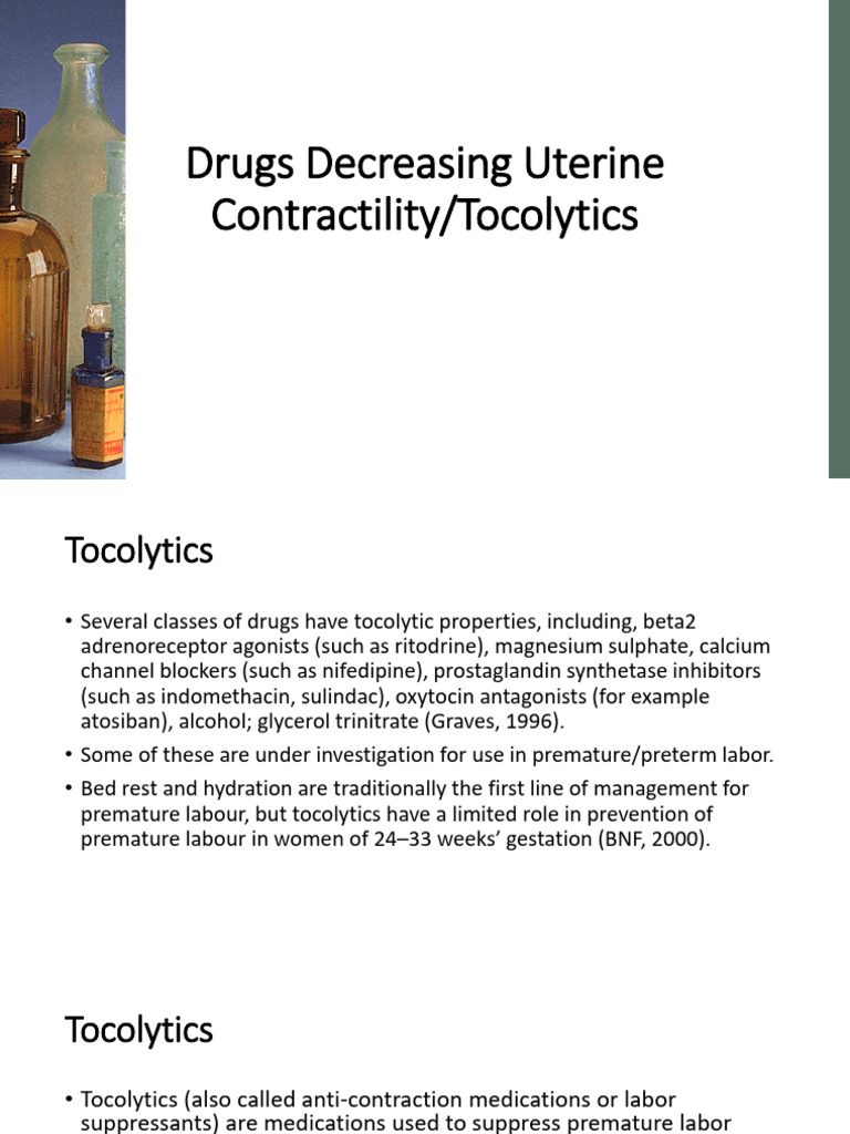 Tocolytics: Drugs for Premature Labor | PDF | Preterm Birth | Childbirth