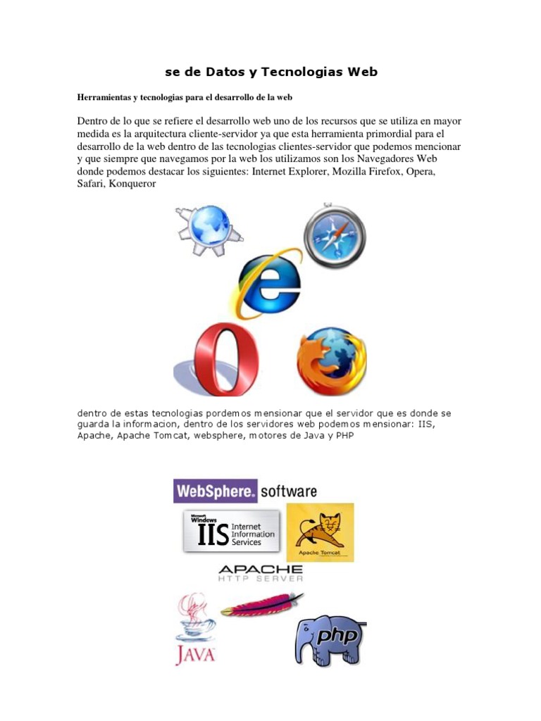 Unidad II Base de Datos y Tecnologias Web | PDF | Servidor web ...