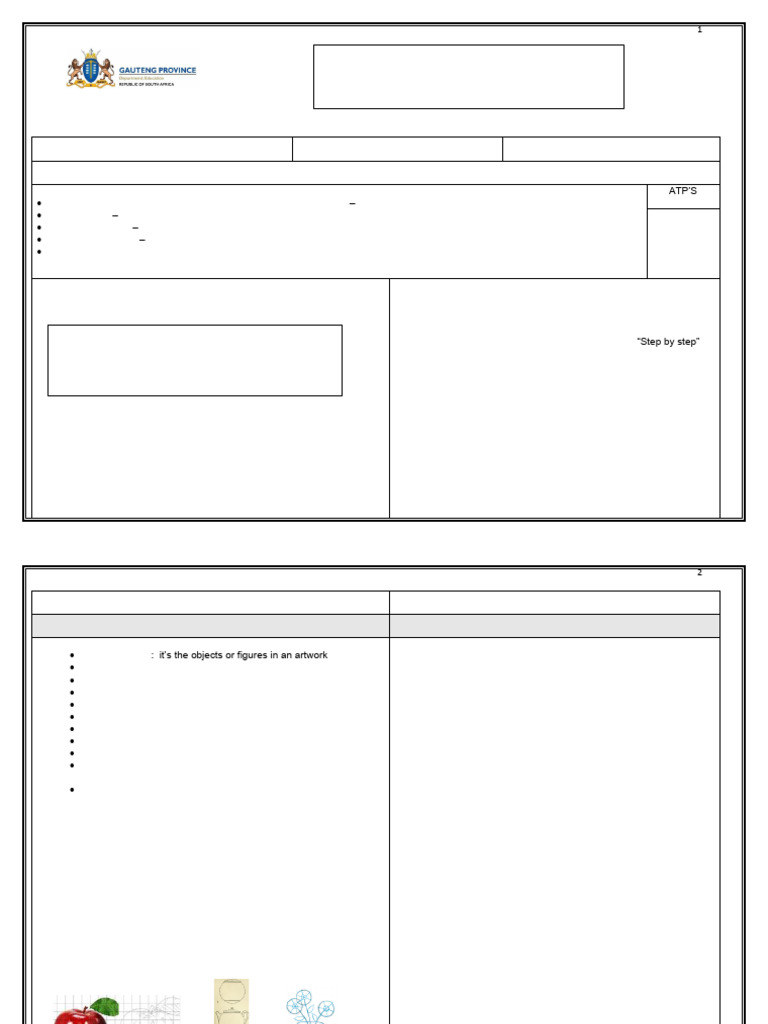 Grade 7 Visual Art Lesson Plan | PDF | Drawing | Still Life