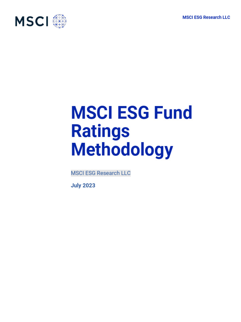 MSCI ESG Fund Ratings Methodology | PDF | Bond Credit Rating | Msci