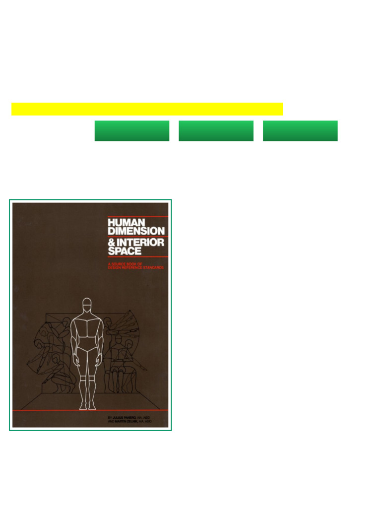 Human Dimension and Interior Space A Source Book of Design Reference ...