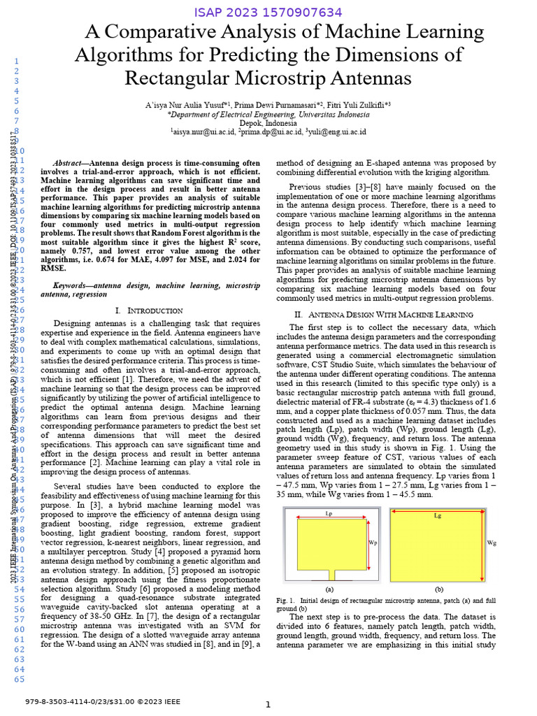 A Comparative Analysis of Machine Learning Algorithms For Predicting The Dimensions of ...