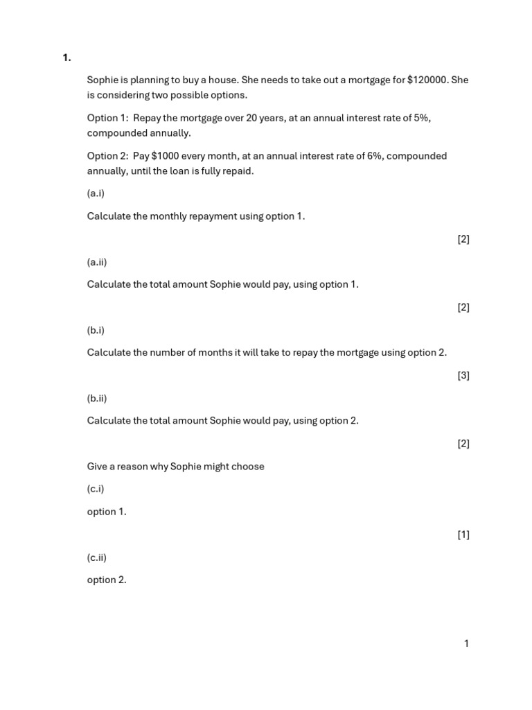 Math AI SL Revision RS | PDF | Mortgages | Interest