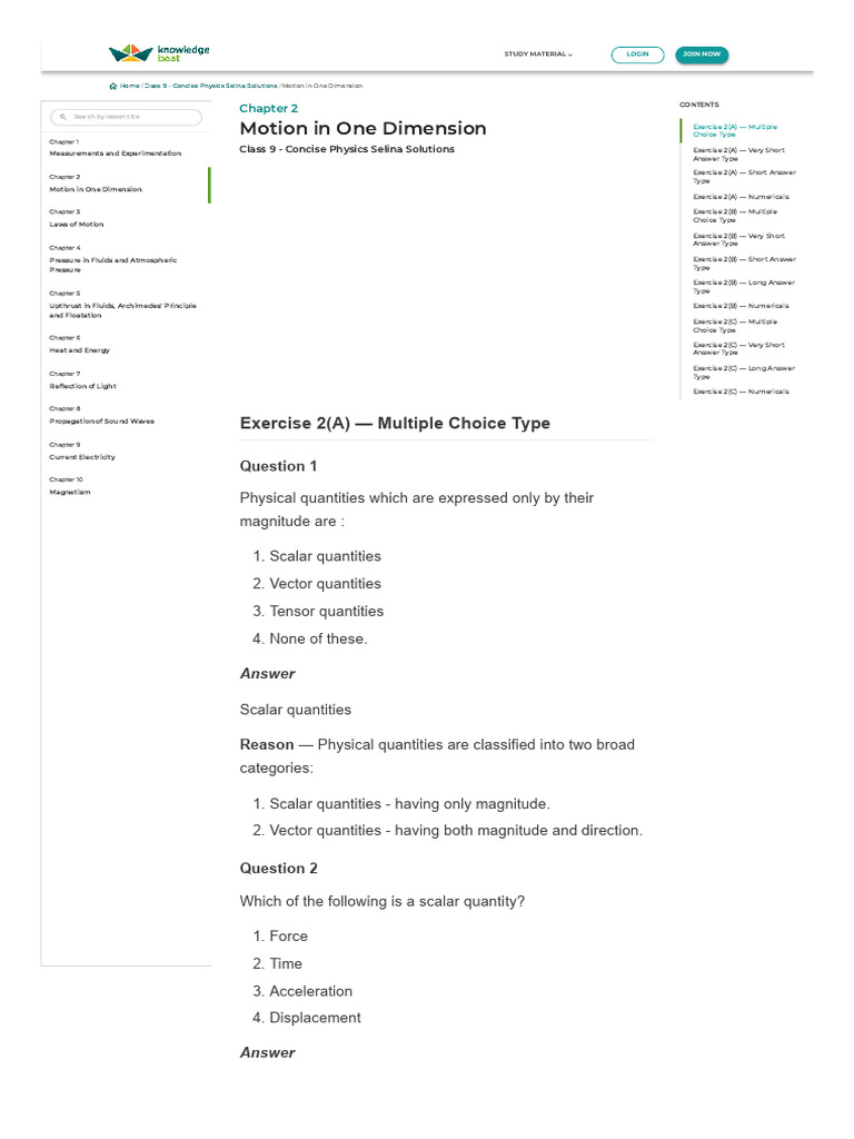 Chapter 2_ Motion in One Dimension _ Selina Solutions Concise Physics Class 9 ICSE ...