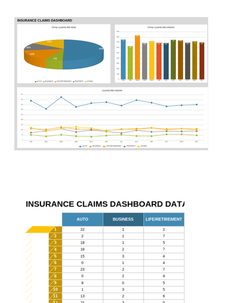 Insurance Claims Dashboard | PDF