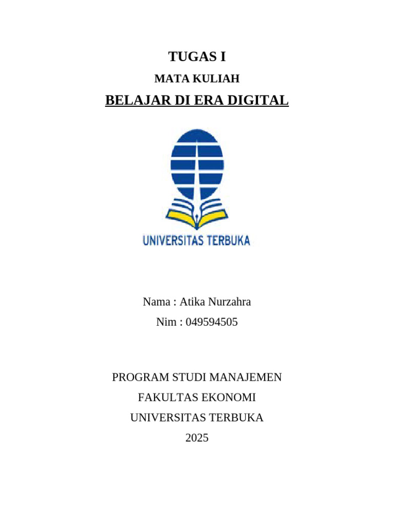 Tugas 2 (Belajar Di Era Digital) Atika Nurzahra | PDF