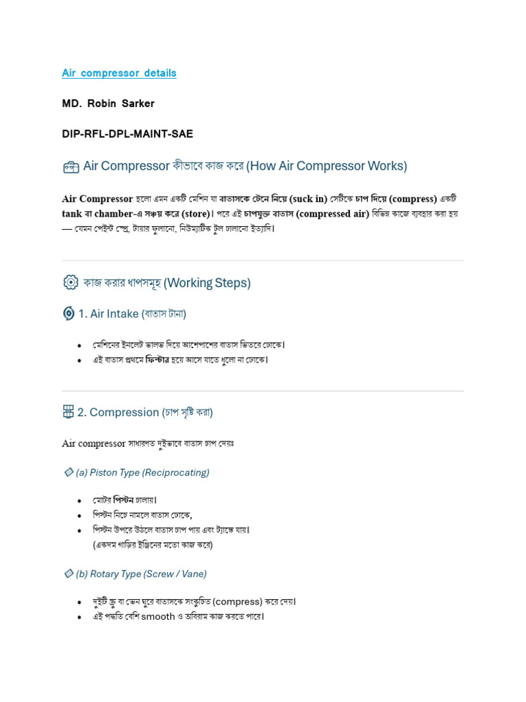 Air Compressor | PDF
