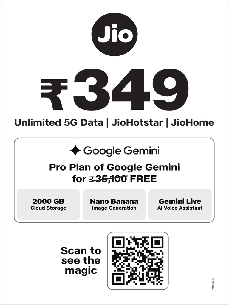 Jio Gemini-PRO 349-Plan A3 Poster BW | PDF