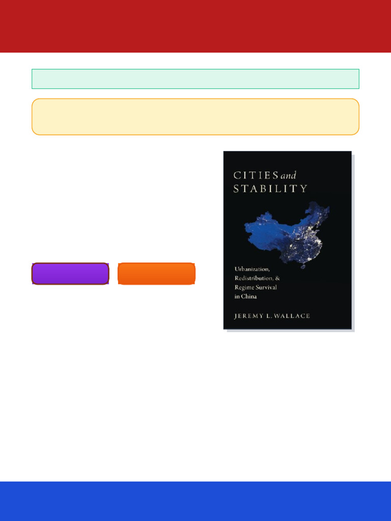 Cities and Stability Urbanization Redistribution and Regime Survival in ...