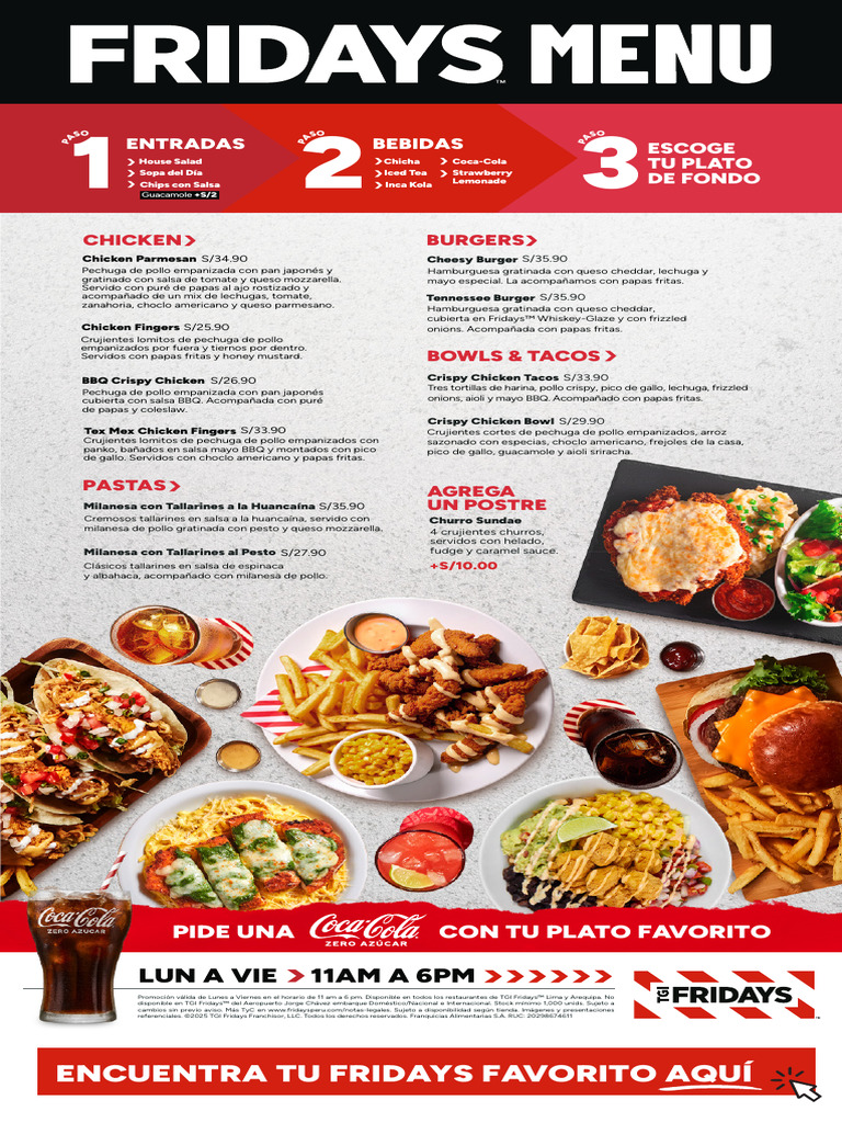 Promoción de Almuerzo en TGI Fridays™ | PDF | Cocina norteamericana ...