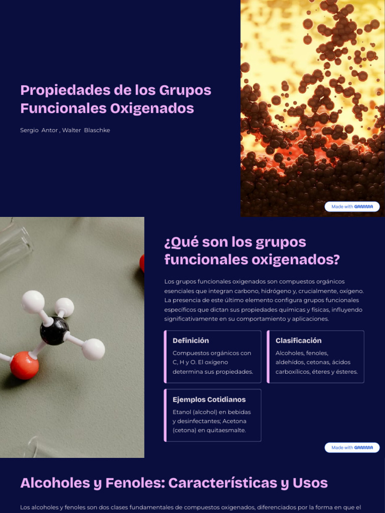 Grupos Funcionales Oxigenados: Tipos y Usos | PDF | Ester | Ácido ...