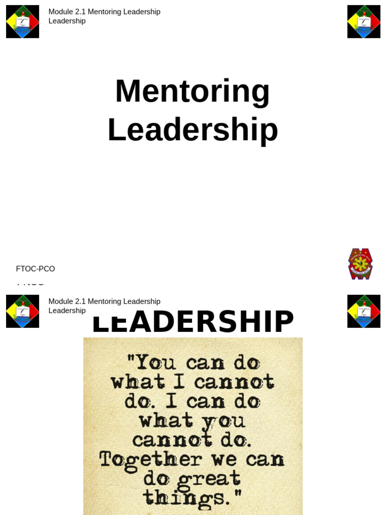 2.1 - Mentoring Leadership | PDF | Mentorship | Leadership
