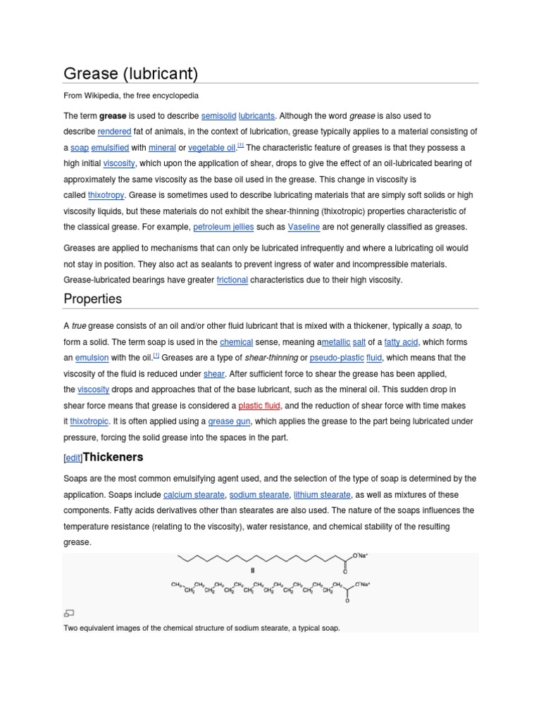 Grease (Lubricant) : Properties | PDF | Chemical Substances | Chemistry