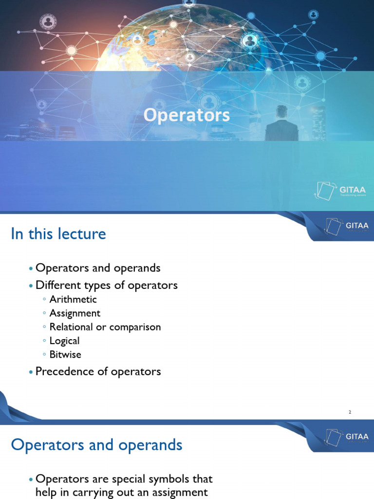 Lec 5 Operators | PDF | Boolean Data Type | Inequality (Mathematics)
