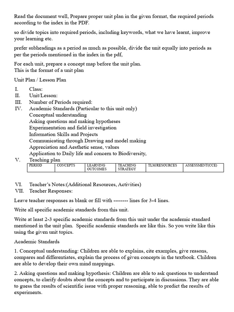 Comprehensive Unit Plan Template | PDF | Experiment | Information