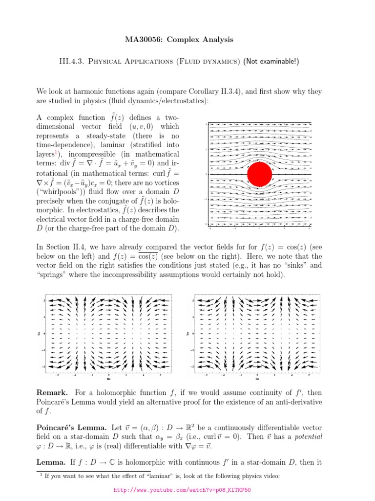 Fluid Dynamics | PDF | Holomorphic Function | Multivariable Calculus