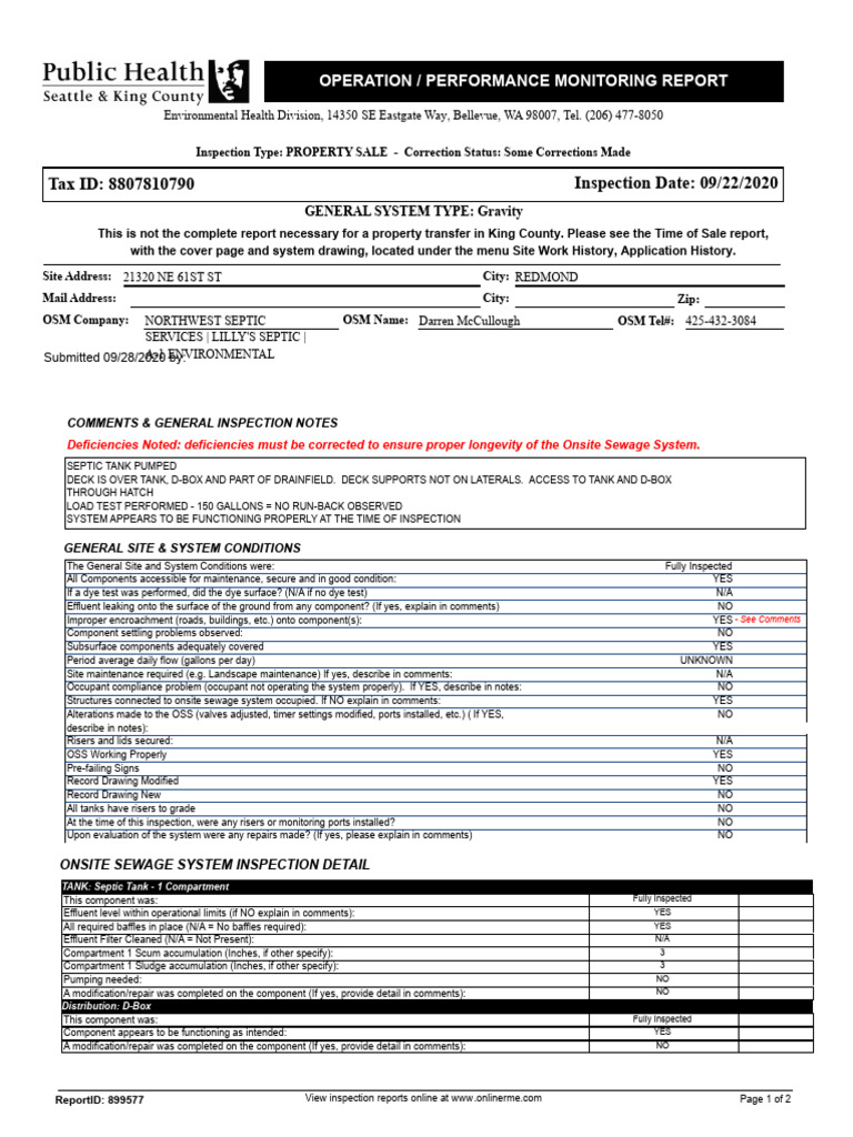 Septic Inspection 2020 | PDF | Septic Tank | Environmental Engineering