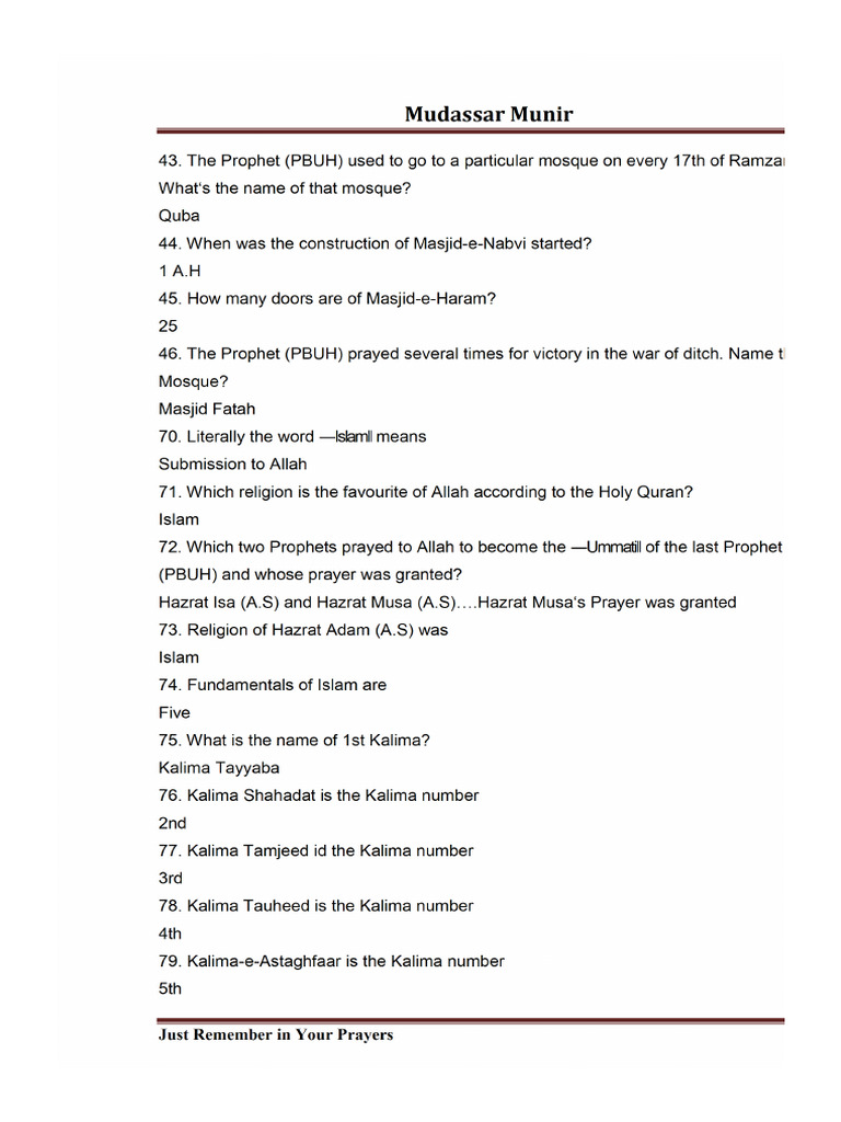 Gernal Knowledge of Pakistan Part | PDF