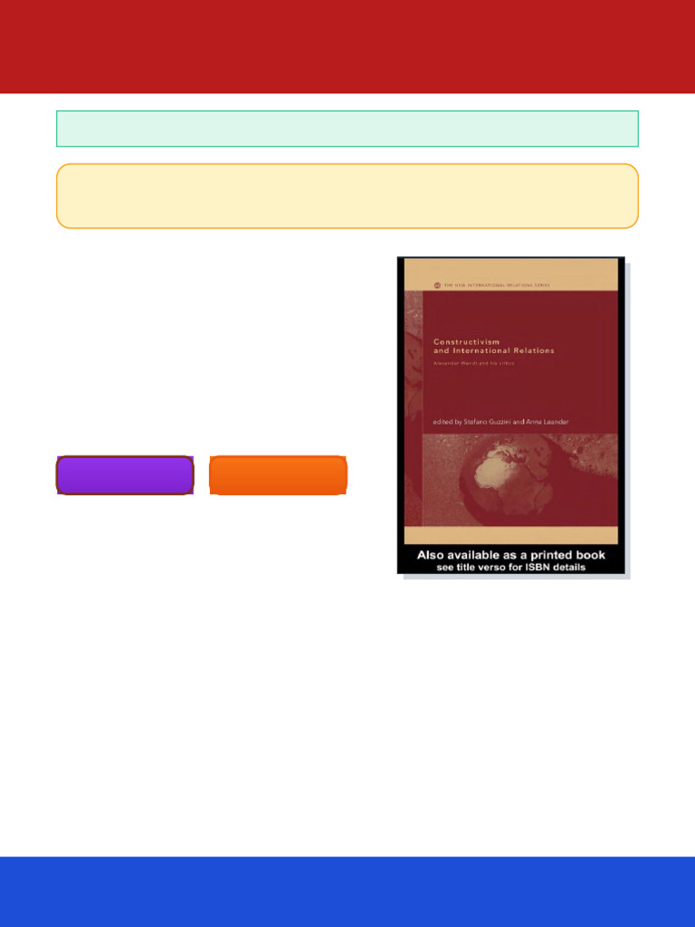 Constructivism and International Relations Stefano Guzzini Ebook ...