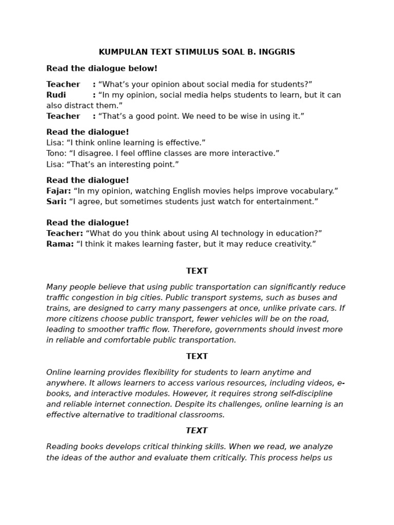 English Stimulus Texts for Students | PDF | Snow White | Earthquakes