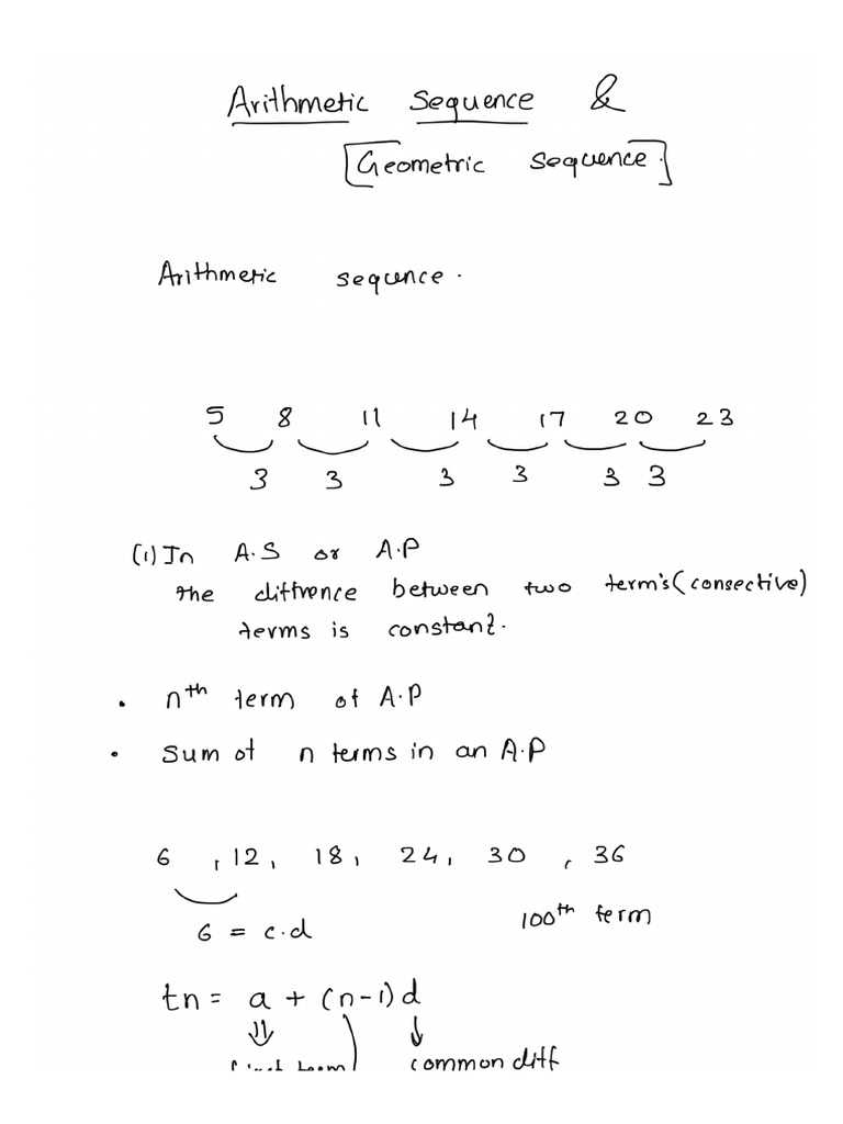 Arithmetic Sequence & | PDF