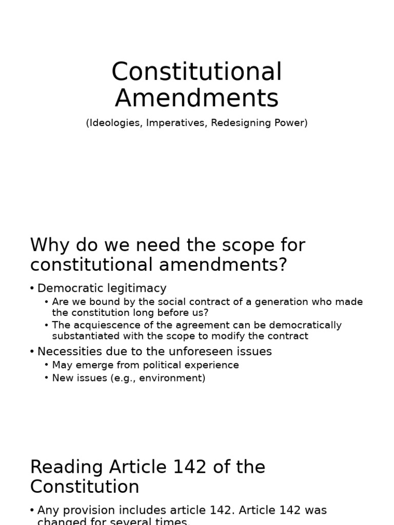 Overview of Constitutional Amendments | PDF | Constitution | Legal ...