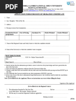 IGNOU Migration Certificate Application Form | PDF | Affidavit