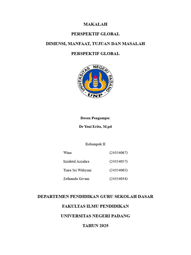 Makalah Perspektif Global Kelompok 2 | PDF