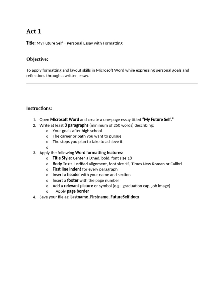 Microsoft Word Activity | PDF