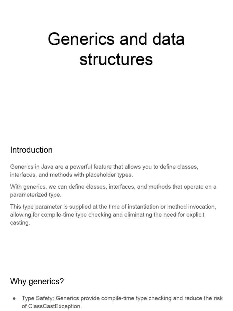 Generics and Data Structures | PDF | Algorithms And Data Structures | Software Engineering