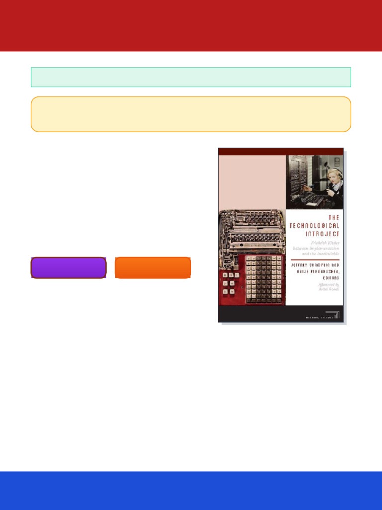 The Technological Introject Friedrich Kittler Between Implementation ...