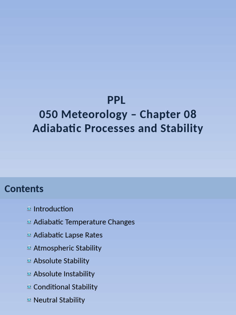Chapter8 Adiabatic Process and Stability | PDF | Meteorological ...