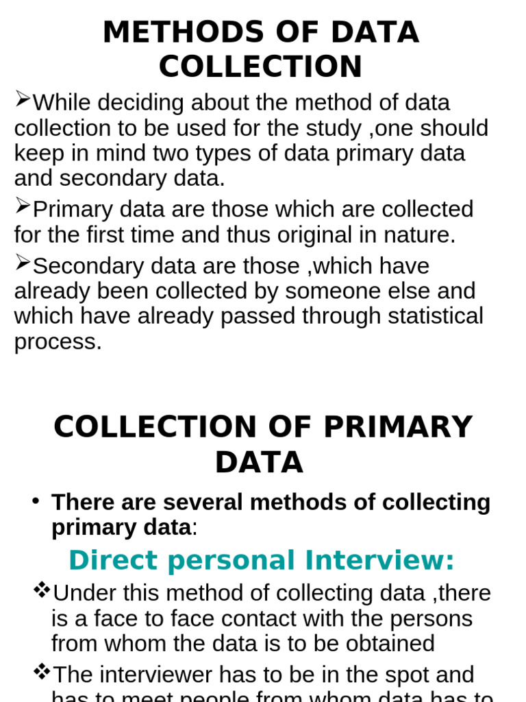 Methods of Data Collection | PDF | Data | Questionnaire