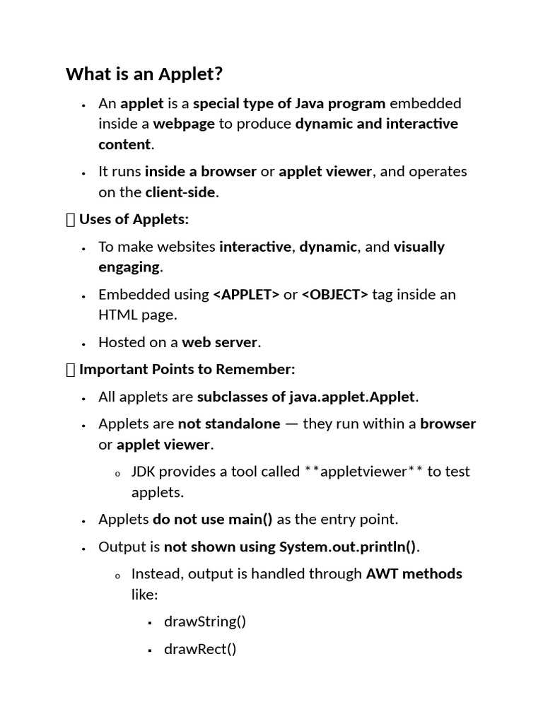 What Is An Applet | PDF