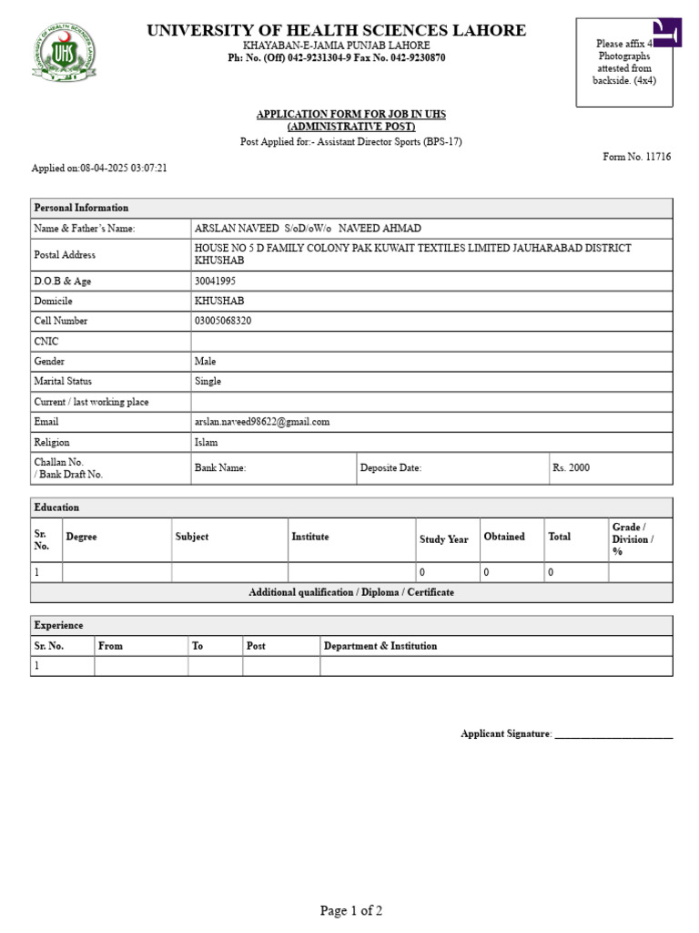 jobapplicationform | PDF