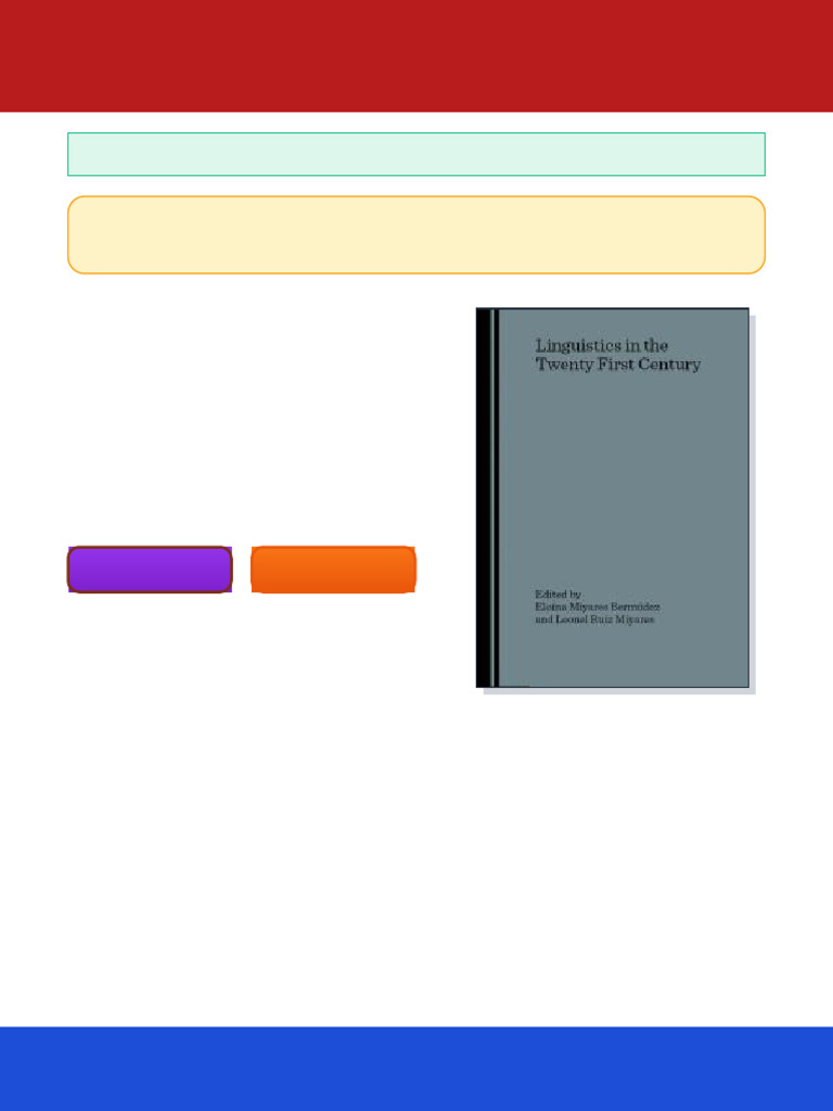 Linguistics in The Twenty First Century 1st Edition Eloína Miyares ...