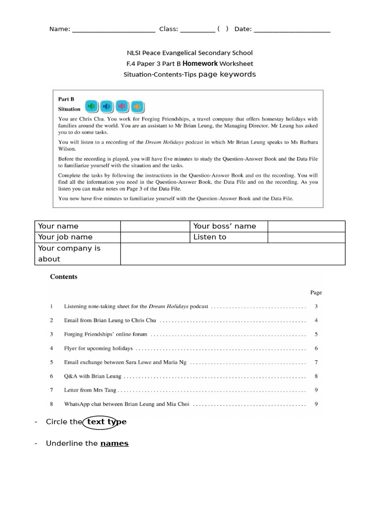 1.1 Situation Worksheet - Homework | PDF