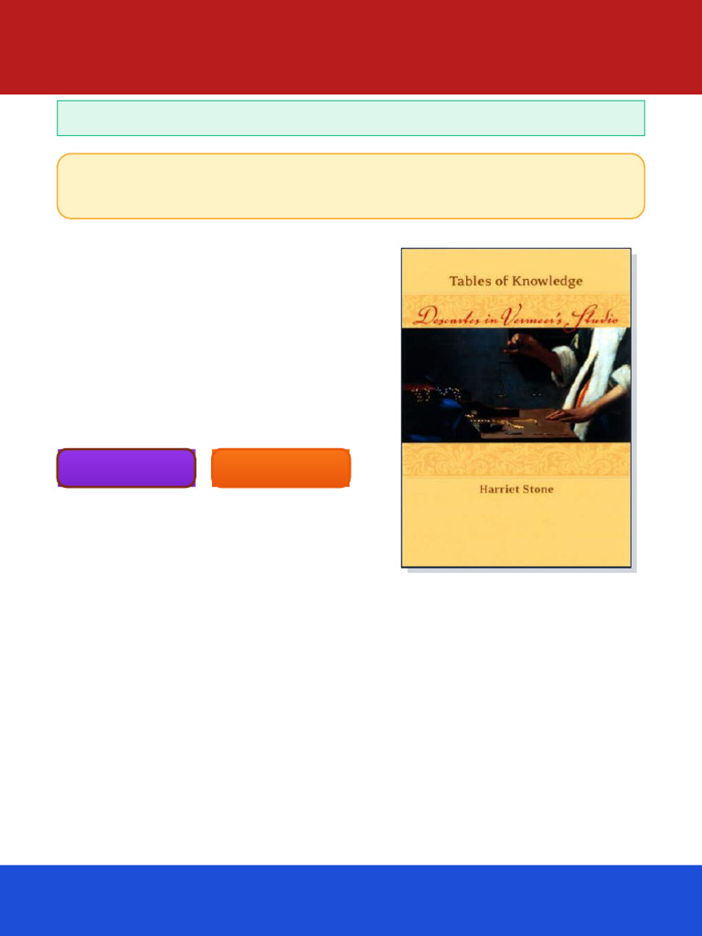 Tables of Knowledge Descartes in Vermeer S Studio Harriet Stone Ebook ...